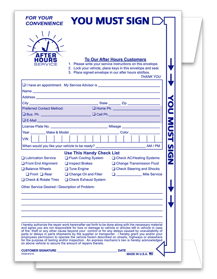 Standard Night Drop Envelopes (NDE-STD) (100/Pack)