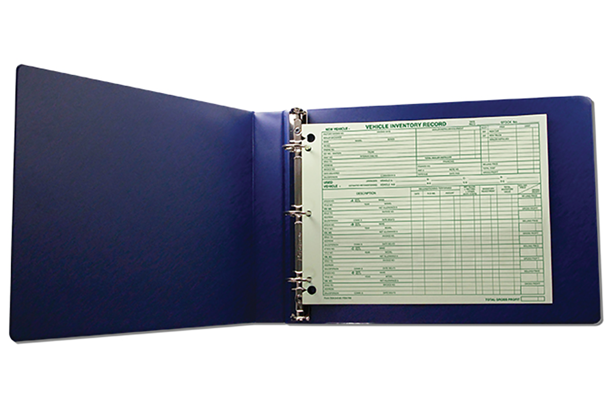 Vehicle Inventory Record Binder