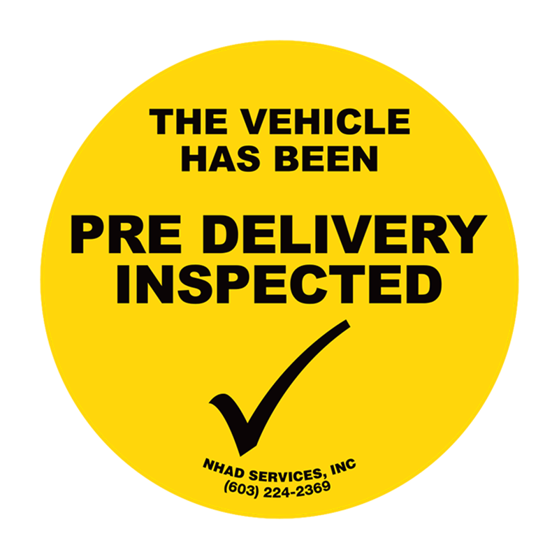 Vehicle Pre-Delivery Inspected Stickers (PDI)