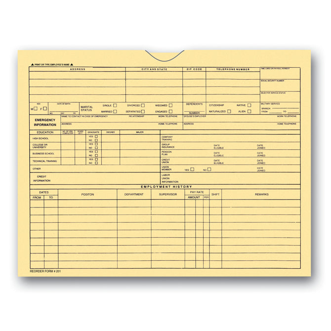 Employee File Jackets (201)