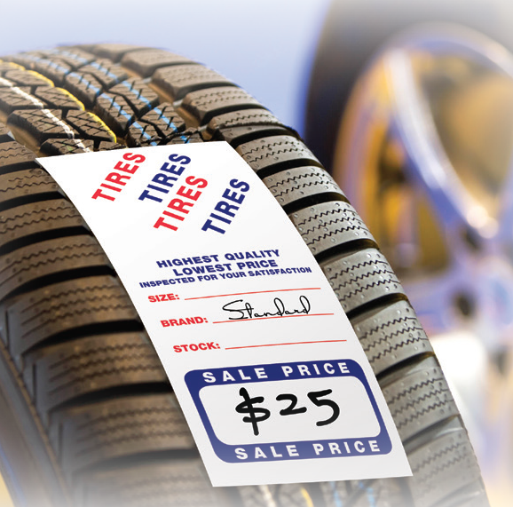 Tire Advertising Labels | LotDrop